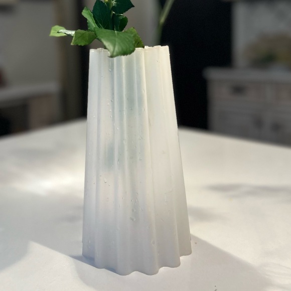 Accents | Double Use Plastic White Fluted Vase From Moma | Poshmark